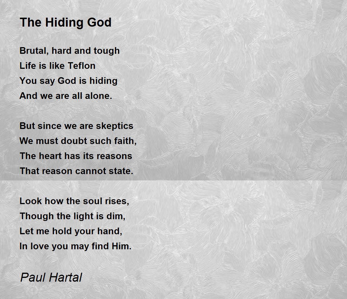 Grace Greater than our Sin: We say God is trying to Hide Himself from ...